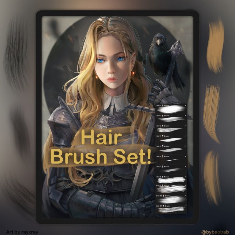 Free Hair Brush Set For Procreate Free Brushes For Procreate